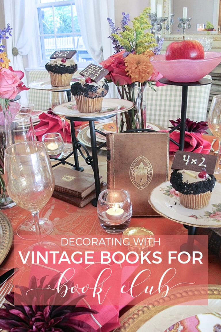 Book Decor: Setting a Book Club Table with Vintage Books