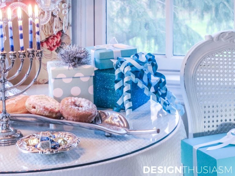 Elegant Hanukkah Decor Using Tiffany Blue