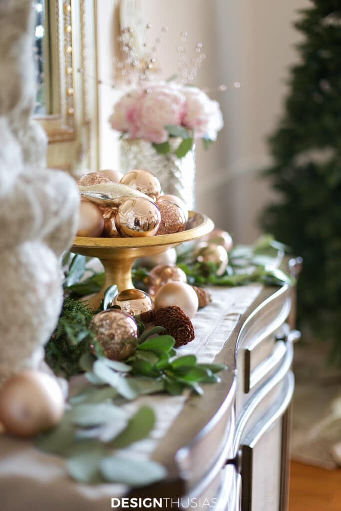 Using Rose Gold Christmas Decorations for a Warm Holiday