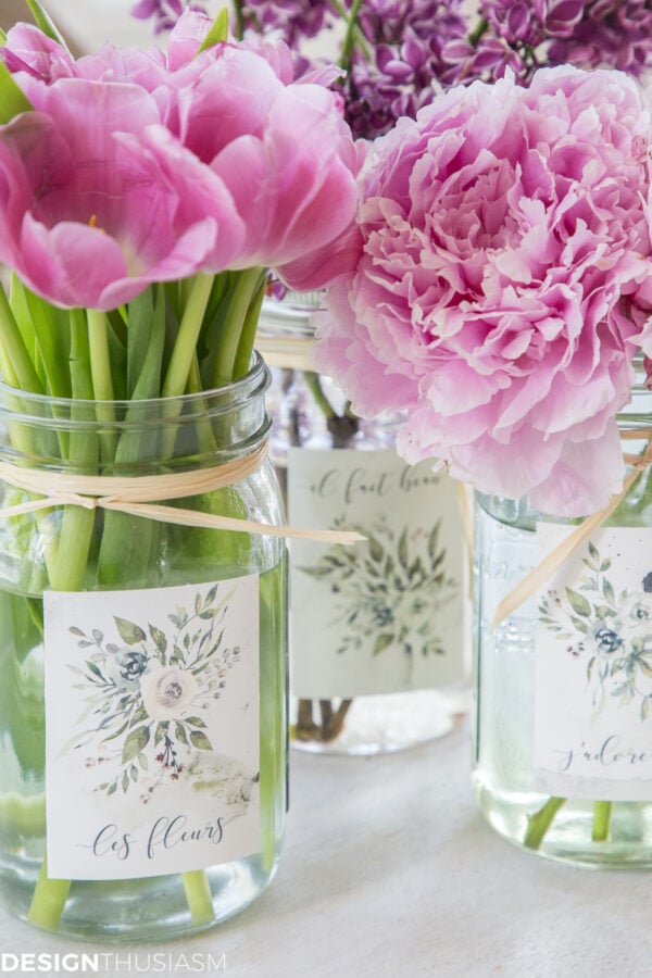 Summer Printables: French Floral Mason Jar Labels