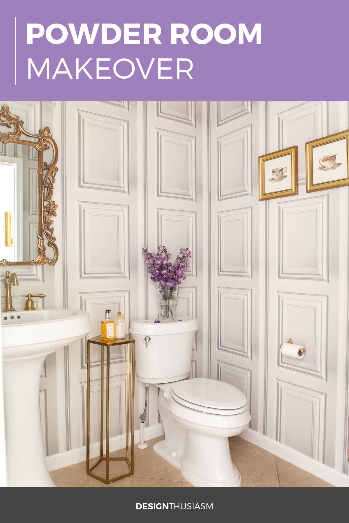 Powder Room Ideas: Elegant Powder Room Makeover on a Budget