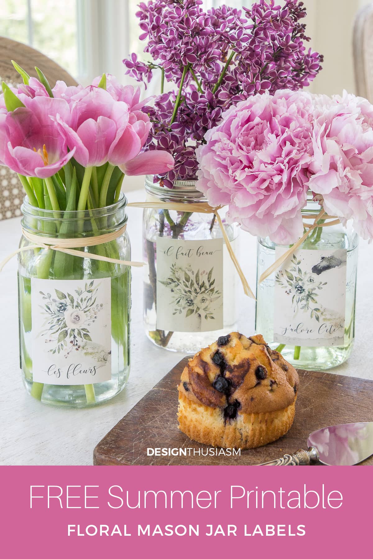 Summer Printables: French Floral Mason Jar Labels